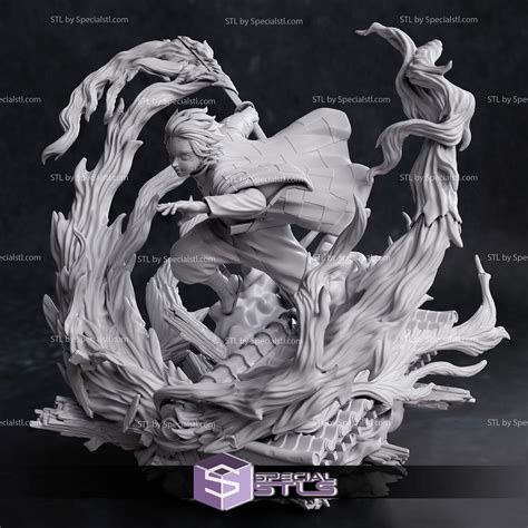 Tanjiro Action Pose V3 Stl Files Demon Slayer 3d Printing Figurine