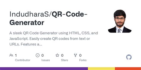 Github Indudharasqr Code Generator A Sleek Qr Code Generator Using