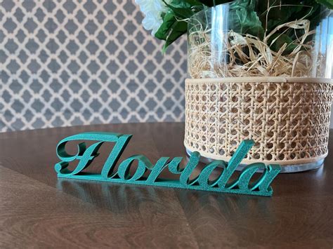 Florida Cursive Sign Home Decor Custom Colors 3d Printed Etsy