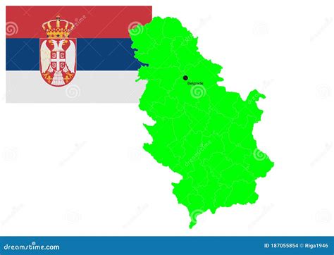 Serbia Flag And Map Stock Vector Illustration Of Serbia 187055854