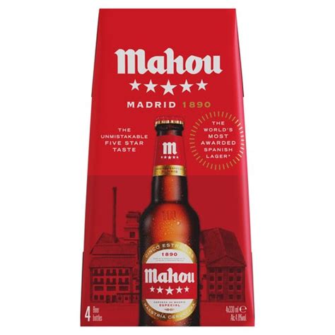 Mahou Cinco Estrella Spanish Lager Beer Bottles Ocado