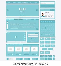 Flat Website Elements Ui Kits Vector Stock Vector Royalty Free Shutterstock