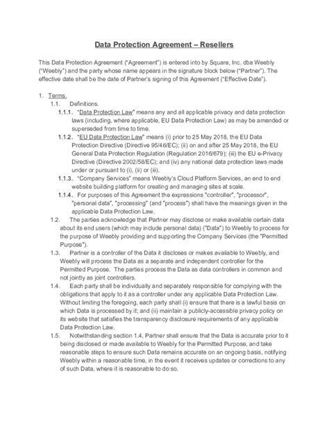 Fillable Online Data Protection Agreementresellers Fax Email Print