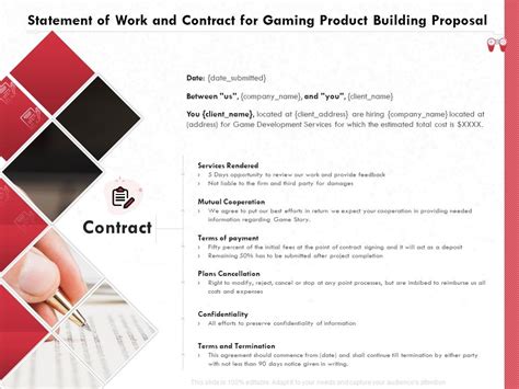 Build A Gaming Computer Statement Of Work And Contract For Gaming
