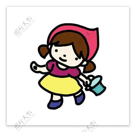 卡通简笔画小女孩图片素材 编号36051257 图行天下