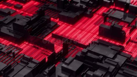Cyber Circuit Board Glowing Tech Grid Loop Animated Background Stock