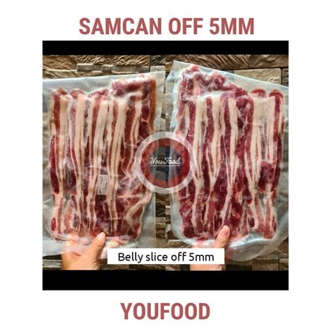 Jual Daging Babi Samcan Slice Pork Belly Skin Off Slice Samgyeopsal