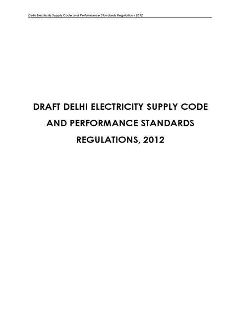 Draft Supply Code Pdf High Voltage Electric Power Distribution