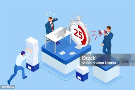 등등 측정 프로젝트 마감일 성공으로 가는 길에 시간 관리 시간 관리 프로젝트 계획 일정을 작업하는 과로 한 남자의 기한 개념 개념에 대한 스톡 벡터 아트 및 기타 이미지