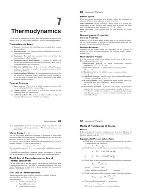 Thermo Formula Chem Pdf Heat Enthalpy
