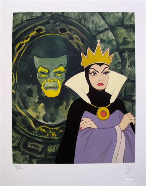 Disney Snow White Evil Queen Art Giclee Mirror Mirror On The Wall 15 X