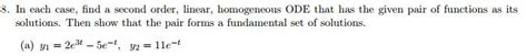 Solved In Each Case Find A Second Order Linear