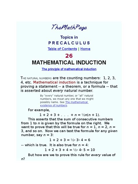 Maths Induction Pdf Summation Mathematical Proof