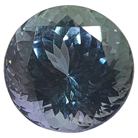 5 Carat Tanzanite 10mm Round Faceted Cut Single Loose Stone For Sale