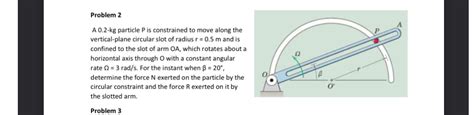 Solved Problem A Kg Particle P Is Constrained To Move Chegg