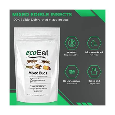 Ecoeat Mixed Edible Insects Edible Bugs Edible Dehydrated Not Fried