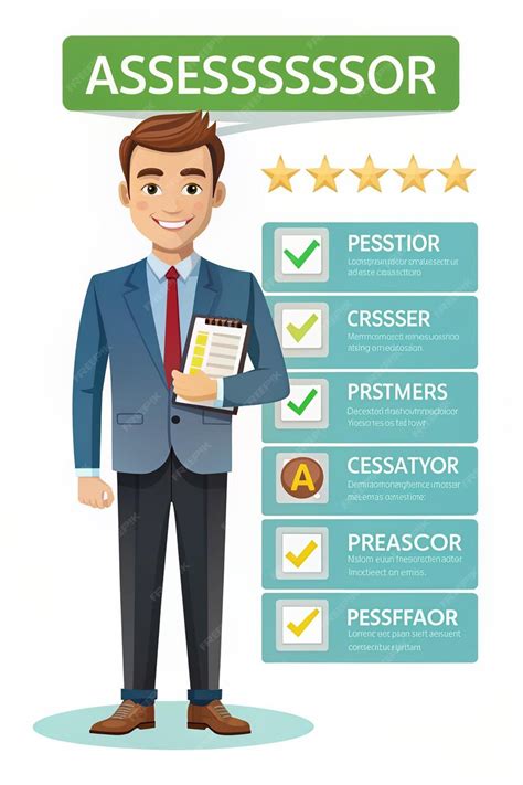 Flat Style Vector Assessor Character Illustration Premium Ai