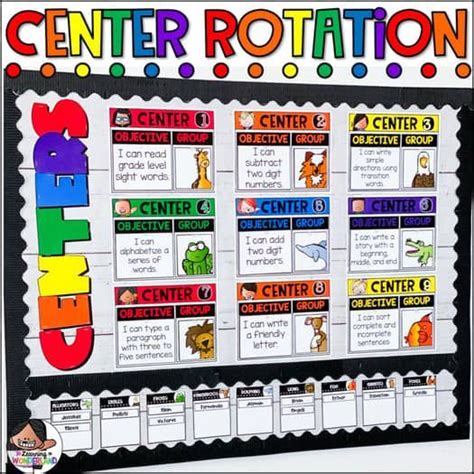 Center Rotation Chart Primary Rainbow Center Rotation Charts