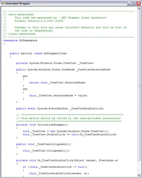 Net Wrapper Class Generator