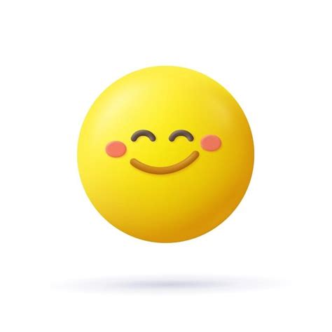 Happy Emoji Smiling Face Emoticon 3d Vector Icon Cartoon Minimal Style