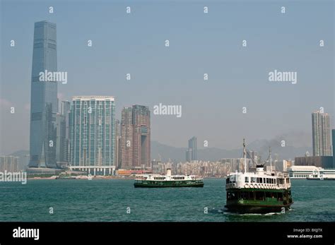 Star Ferry Crossing Victoria Harbour And Kowloon Skyline Including