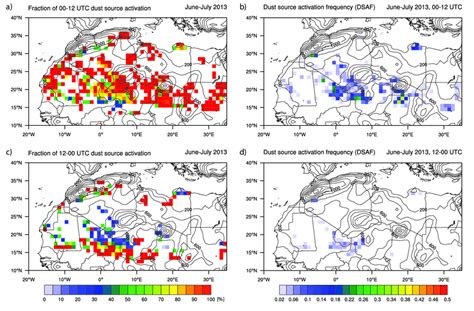 Occurrence Frequency Of Dust Source Activation Fraction Of Days With