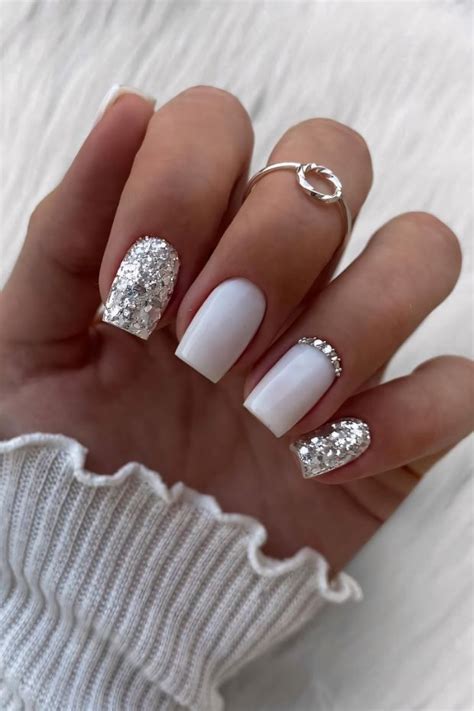 12 Silver And White Nail Looks For A Glam Winter Polish And Pearls