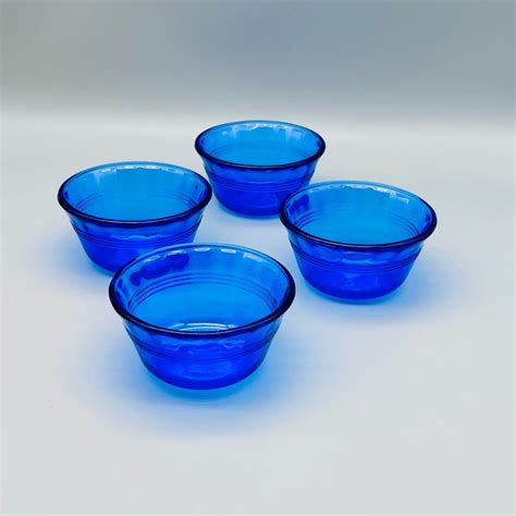 Pyrex Originals Cobalt Blue Custard Cups 4 Piece Etsy