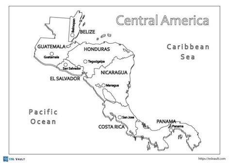 6 Free Central America Map Coloring Pages Esl Vault