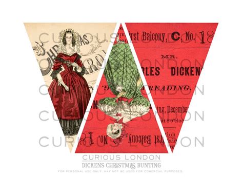 Printable Charles Dickens Victorian Style Christmas Bunting Etsy