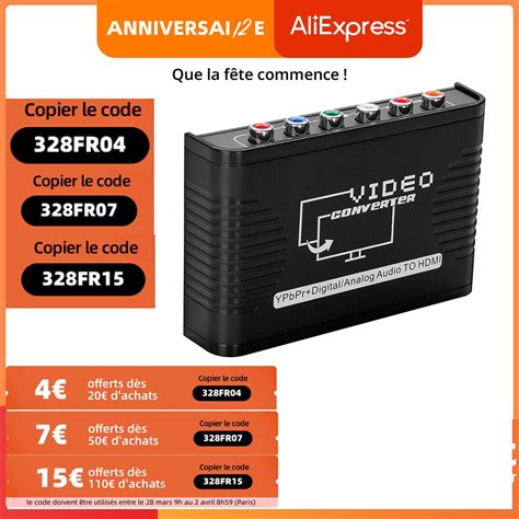 5 Rca Ypbpr Component Naar Hdmi Hdtv Video Audio C Vicedeal