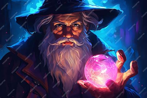 Premium Ai Image The Angry Wizard Of Evil Spirits Holds A Magic Gem