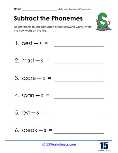 Add And Subtract Phonemes Worksheets 15