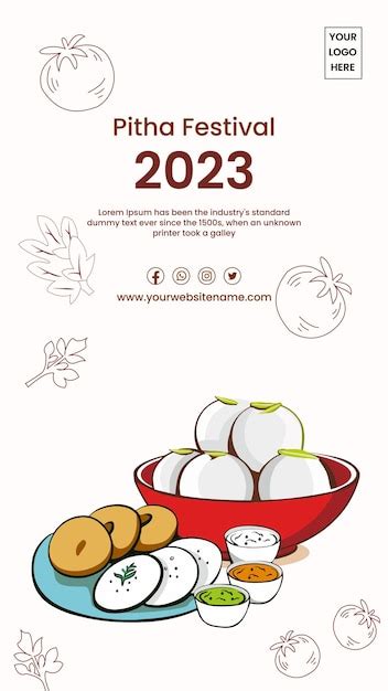Premium Vector Vector Pitha Food Template