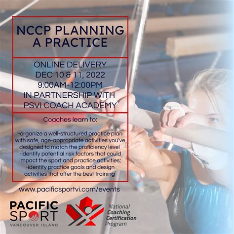 Nccp Planning A Practice Online Delivery Pacificsport Vancouver Island