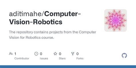 github aditimahe computer vision robotics the repository contains