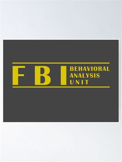 Behavioral Analysis Unit Poster For Sale By Jamiecsmith1986 Redbubble