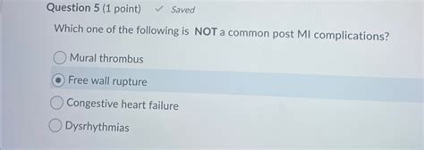 Solved Question Point SavedWhich One Of The Chegg Com