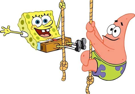 Spongebob And Patrick Dancing On Ropes Sketsa