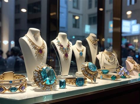 premium ai image elegance unveiled jewelry on window display