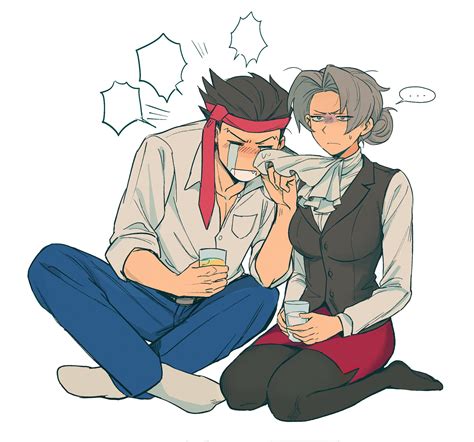Phoenix Wright And Miles Edgeworth Ace Attorney Drawn By Mingqi67342