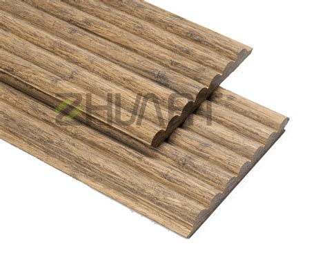 Thermo Bamboo Wide Ribbed Wall Cladding Oak Unfinished