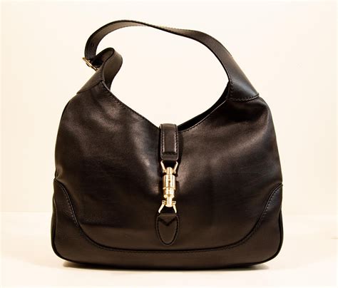 2000s Gucci Jackie Black Leather Shoulder Crossbody Bag For Sale At 1stdibs