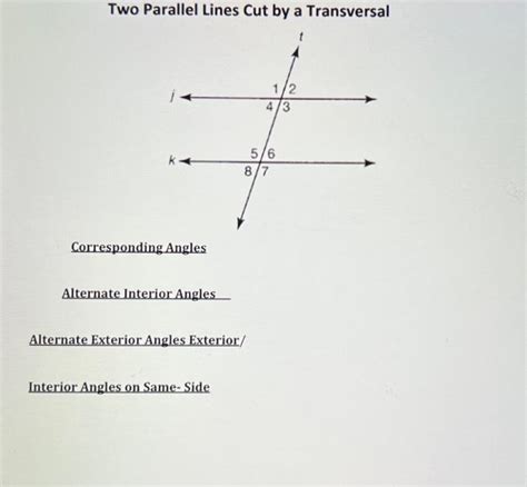 Solved Two Parallel Lines Cut By A Transversal Corresponding
