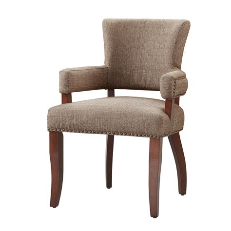 Elegant Arm Dining Chair With Brass Nail Head Detailing Free