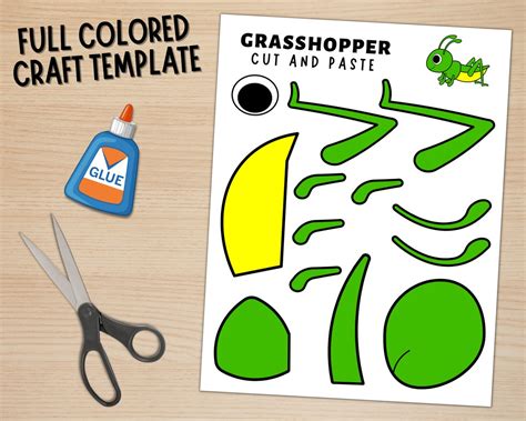 Grasshopper Craft Printable Template Insect Craft Activity