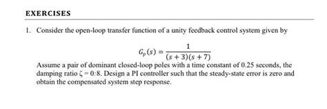 Solved Consider The Open Loop Transfer Function Of A Chegg