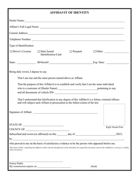 Printable Pdf Affidavit Form Printable Forms Free Online