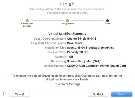 install ubuntu linux in vmware fusion on the mac