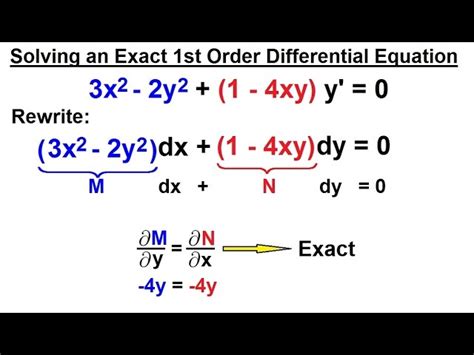Exact First Order Differential Equations 1 Differential Math 2233